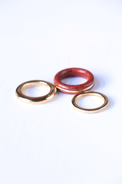 By Pariah Classic Ring Stack in Red Jasper | WE ARE ICONIC