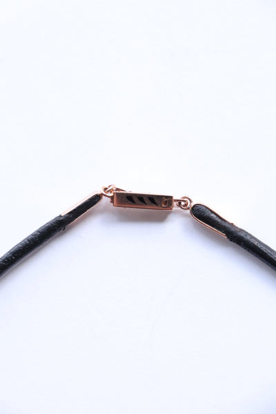 Dezso Black Leather Cord with Gold Clasp | WE ARE ICONIC